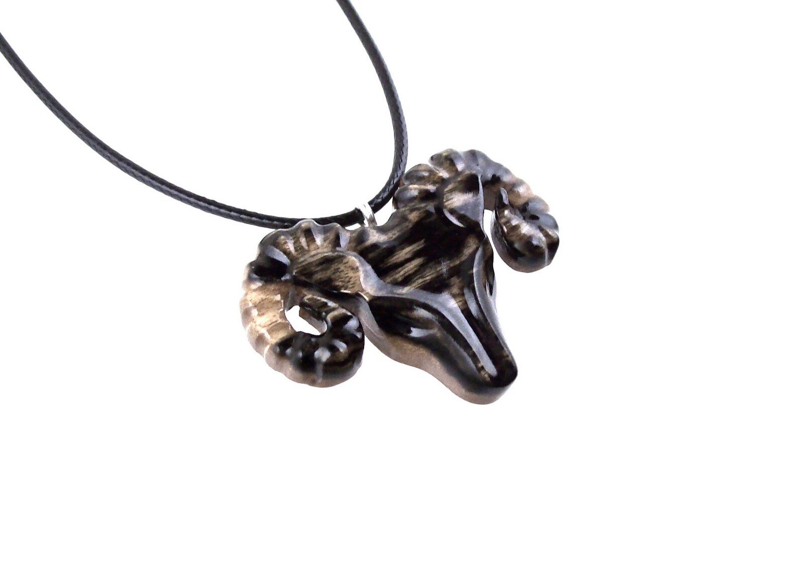 Ram Necklace Hand Carved Wooden Ram Head Pendant Mens Wood - Etsy
