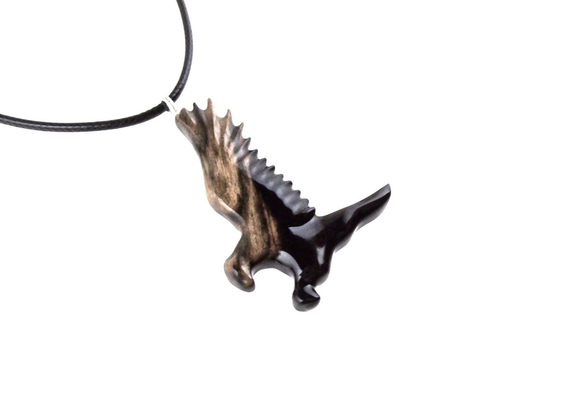 Hawk Necklace Hand Carved Wooden Hawk Pendant for Men or - Etsy