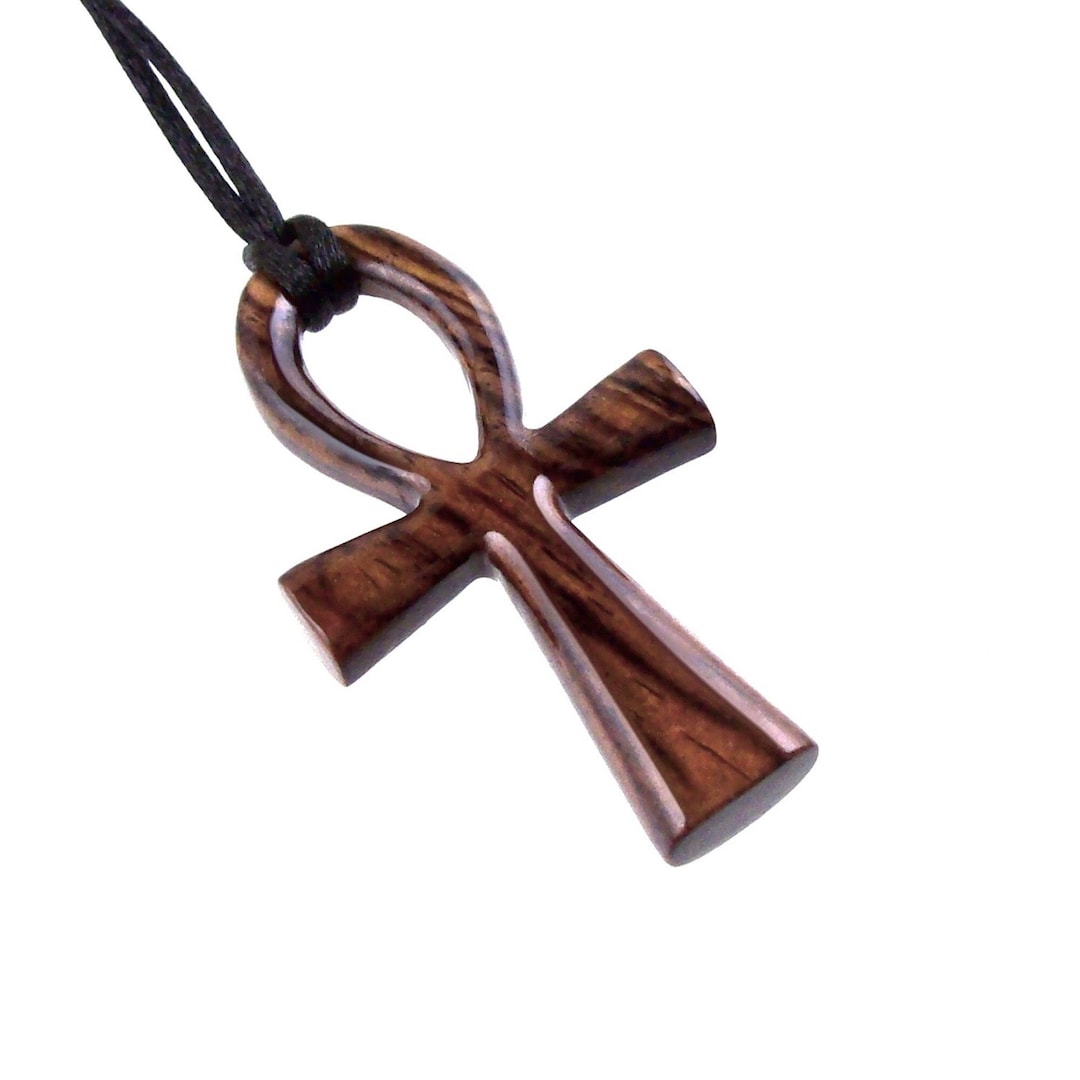 Large Ankh Pendant, Mens Wood Ankh Necklace, Wooden Egyptian Cross Ankh ...