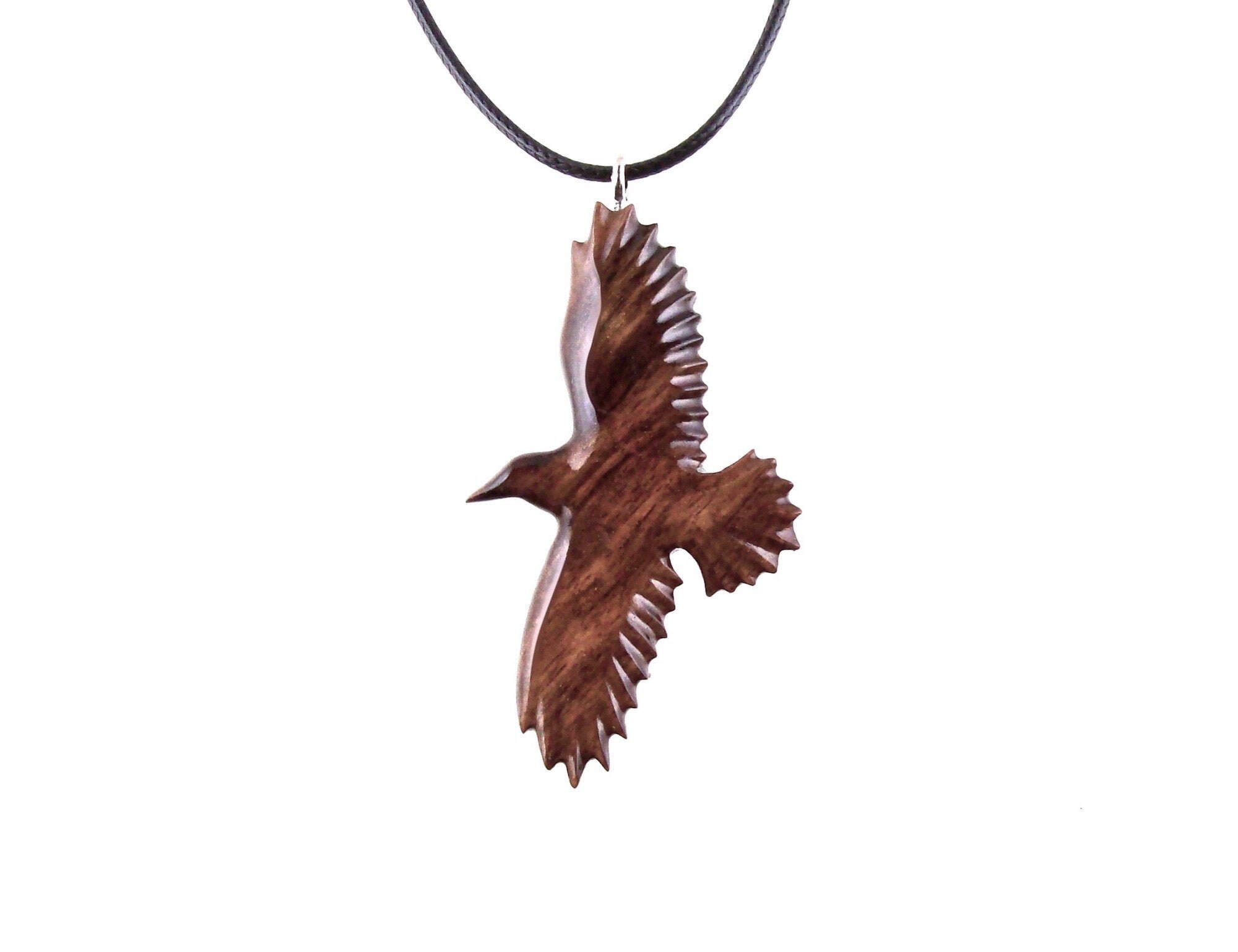 Hand Carved Raven Pendant Raven Necklace Wooden Crow - Etsy