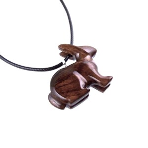 Bunny Necklace Hand Carved Wooden Rabbit Pendant Pet Animal - Etsy