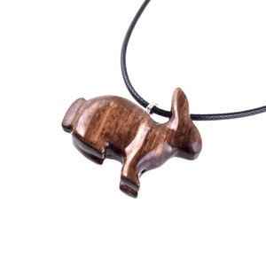 Hand Carved Bunny Pendant Wooden Rabbit Necklace Pet Animal - Etsy