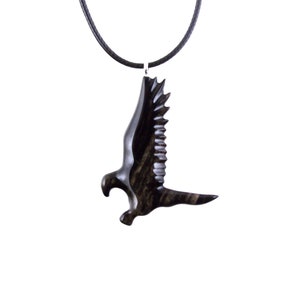 Hawk Necklace, Hand Carved Wooden Hawk Pendant for Men or Women, Wood ...
