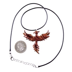 Hand Carved Phoenix Necklace Wooden Rising Phoenix Pendant - Etsy