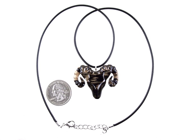 Ram Necklace Hand Carved Wooden Ram Head Pendant Mens Wood - Etsy