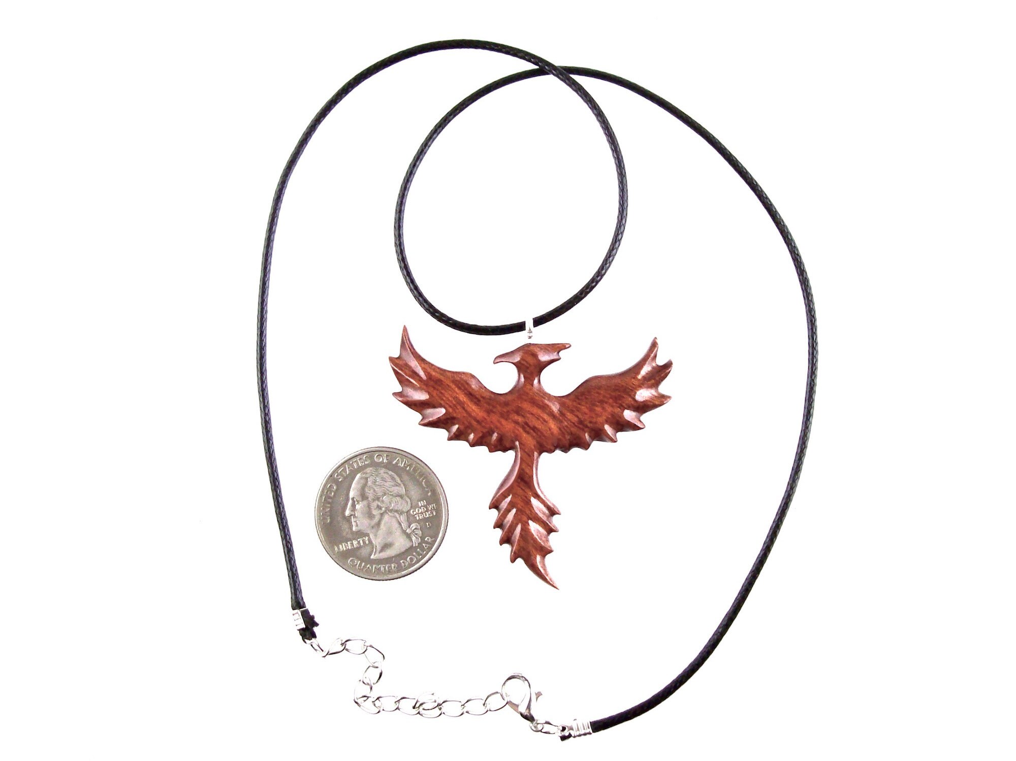 Rising Phoenix Necklace Hand Carved Wooden Phoenix Pendant - Etsy