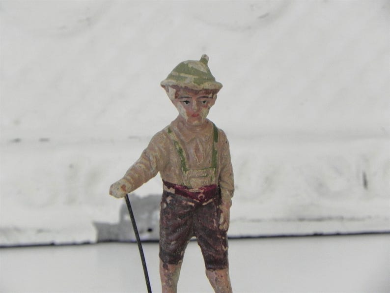 VINTAGE // 1930s Shepherd Boy // Composition Toy Figurine Elastolin ...