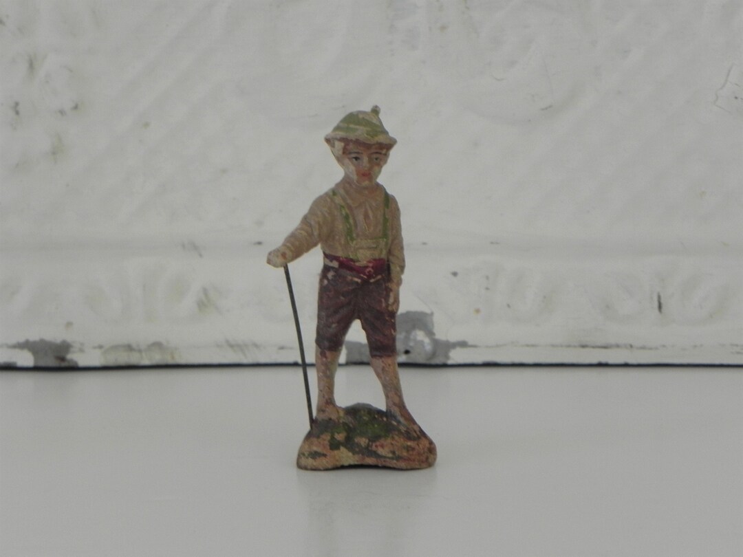 VINTAGE // 1930s Shepherd Boy // Composition Toy Figurine Elastolin ...