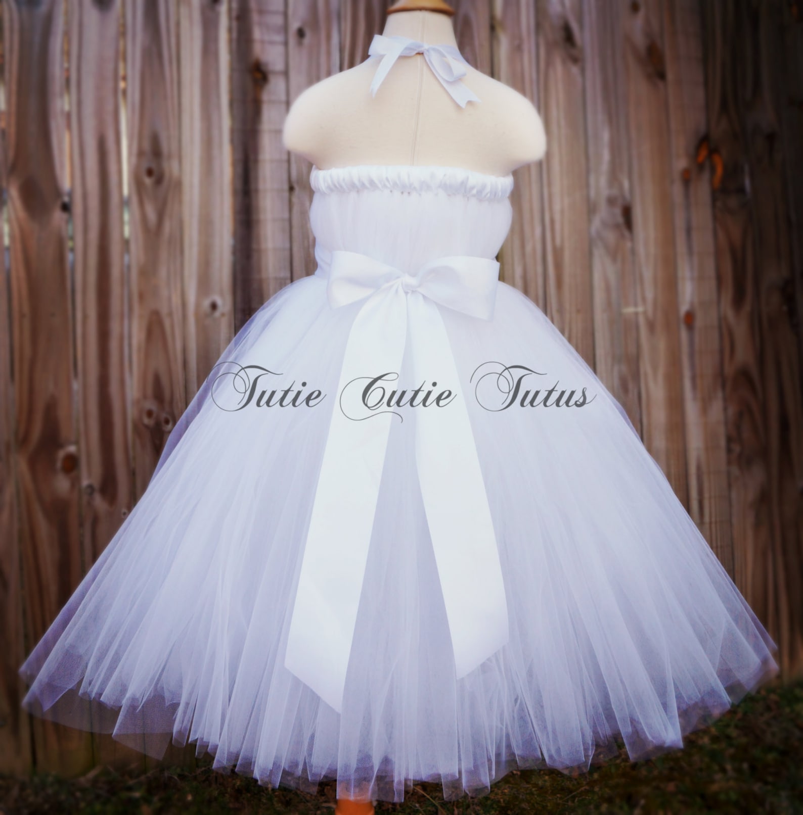 Elegant White Tutu Dress With Wide White Satin Sash NB-8 | Etsy