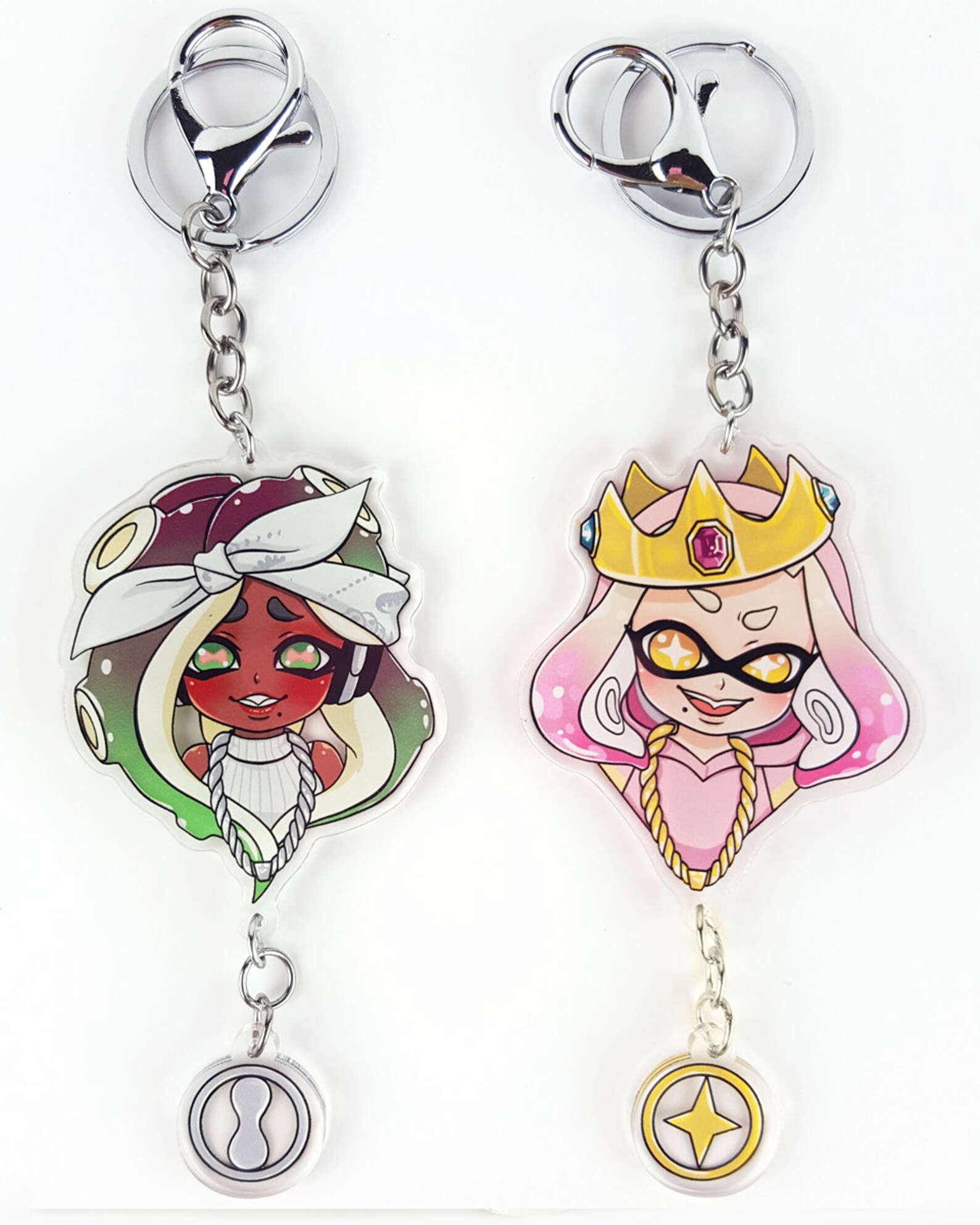 Splatoon 2 Marina and Pearl 3 Keychains | Etsy
