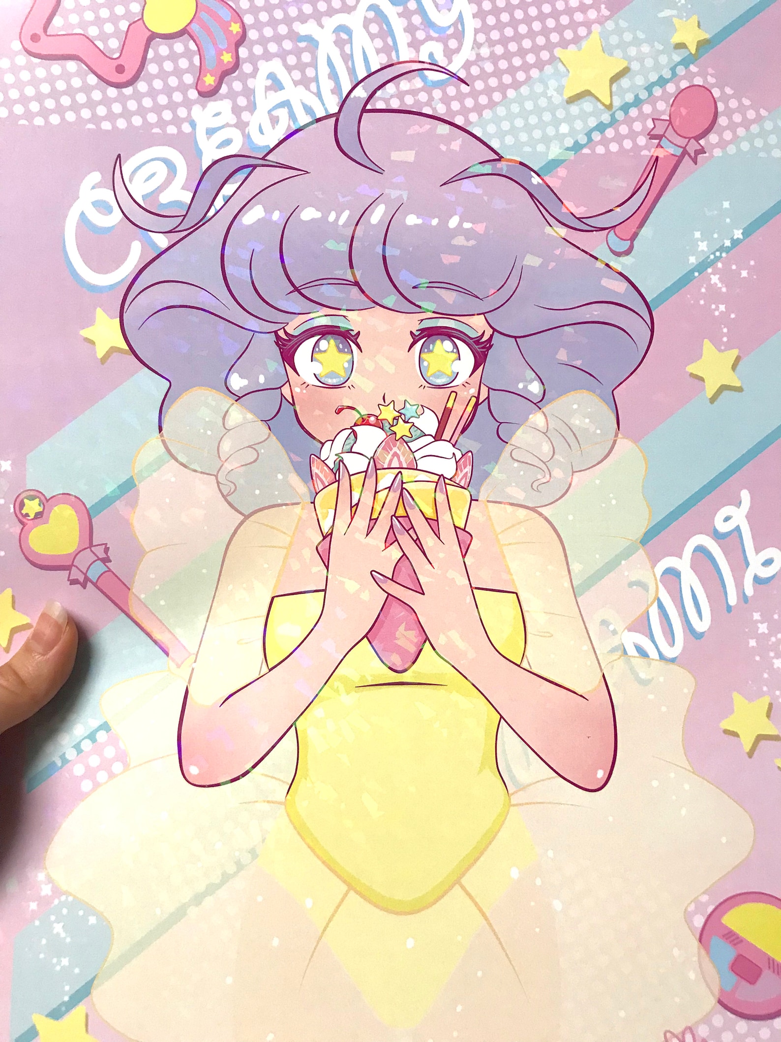 Creamy Mami Crepes 11x17 Holographic Print - Etsy