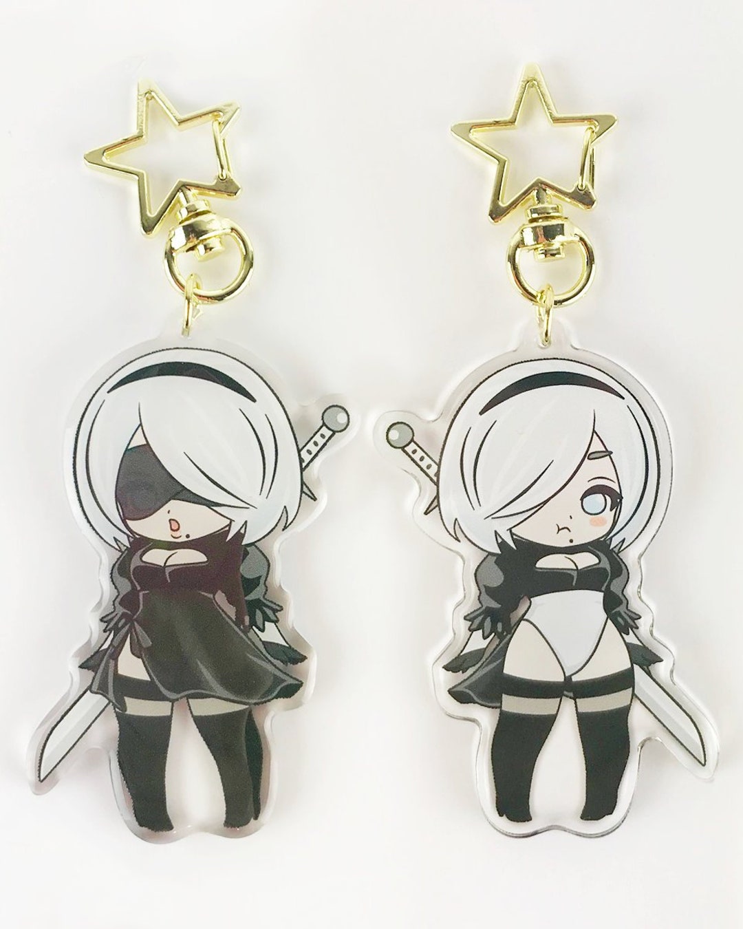 Nier 2B Double Sided 3 Keychain - Etsy