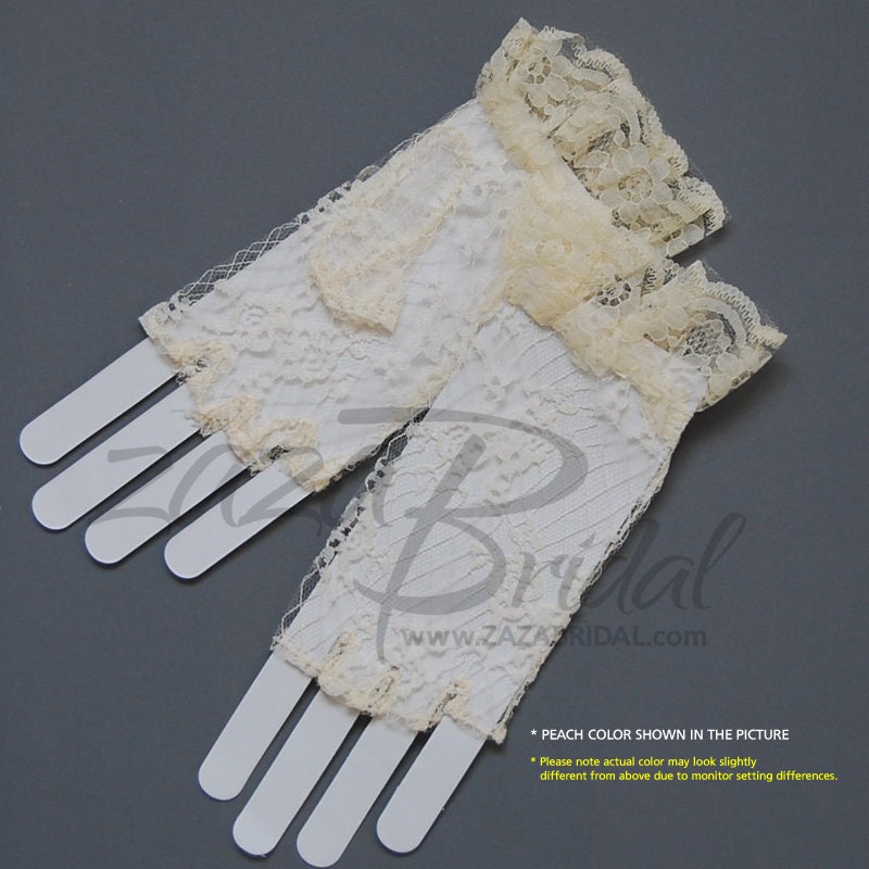 Flower Pattern Half Finger Lace Gloves With Ruffle Wrist Length - Etsy