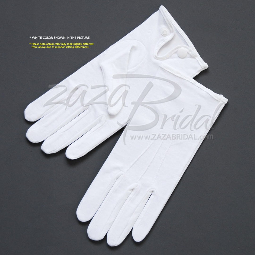 White 100% Cotton Boy’s Gloves With Snap Closure - Etsy
