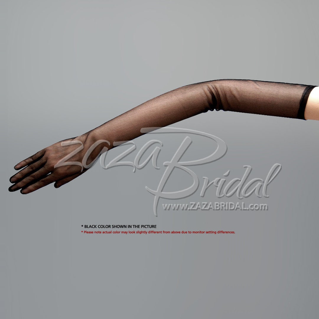 Sheer Opera Gloves: 23.5" Nylon Slip-on Evening Gloves - Etsy