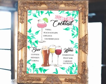 Bar Menu Easel | Etsy