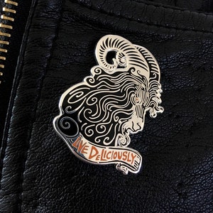 Live Deliciously Black Phillip Hard Enamel Pin - Etsy