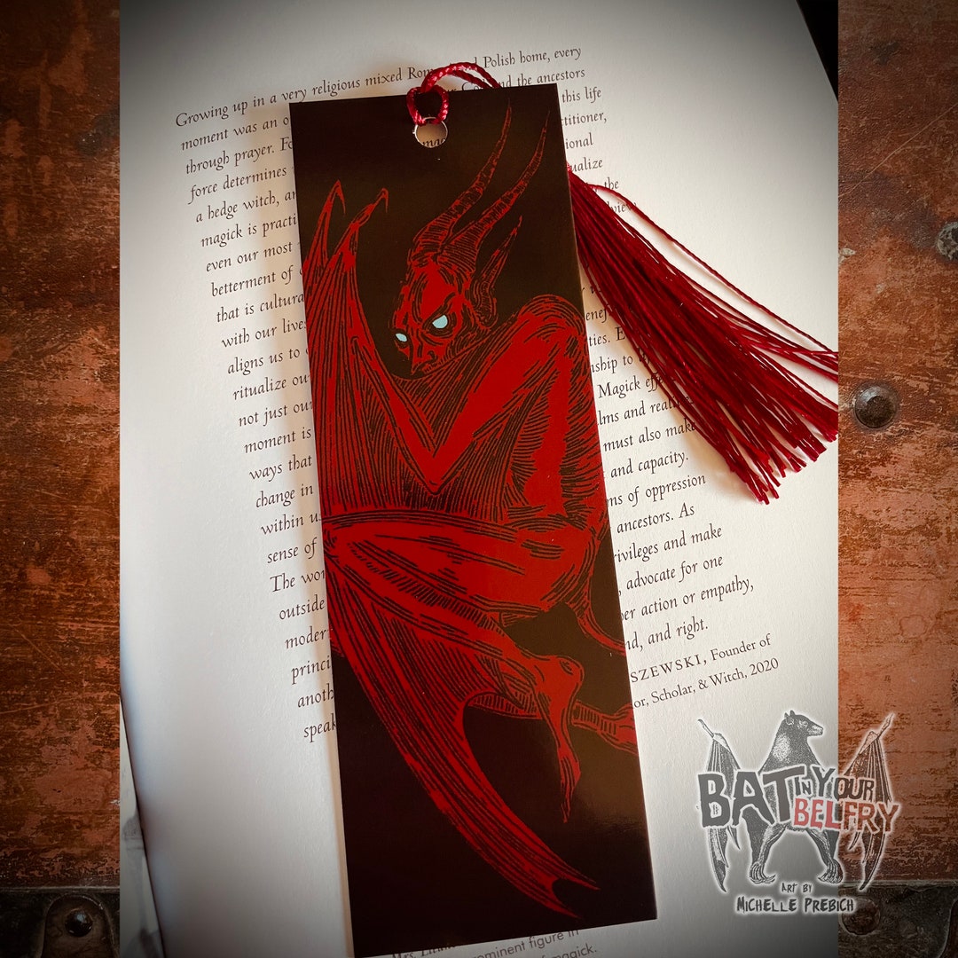Shy Demon Book Mark With Blood Red Tassel - Etsy