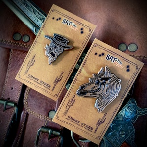 Antique Copper Ghost Rider And/or Ghost Steed Enamel Pins - Etsy