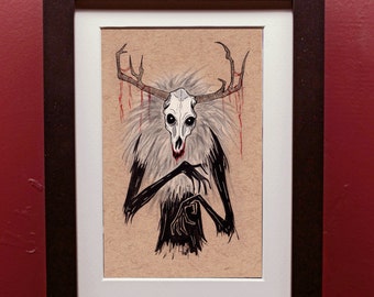 Blue Wendigo Art Print | Etsy