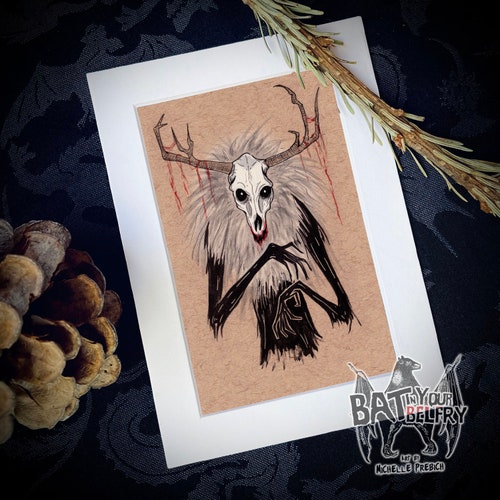 Wendigo Giclée Print Halloween Wall Art Cryptid Print - Etsy UK