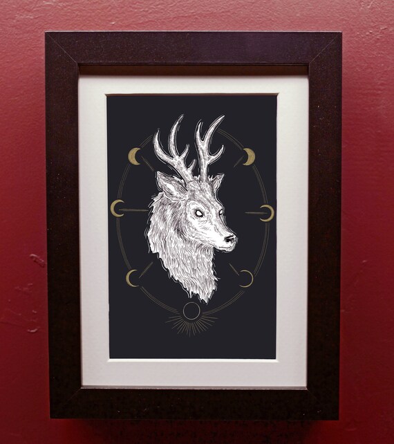 Celestial Stag Fine Art Print - Etsy