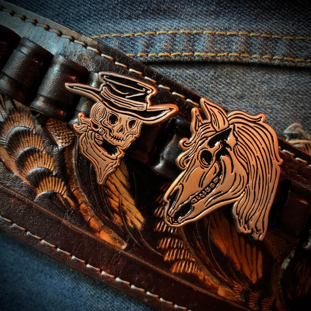 Antique Copper Ghost Rider And/or Ghost Steed Enamel Pins - Etsy