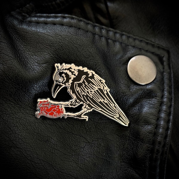 Raven Enamel Pin - Etsy