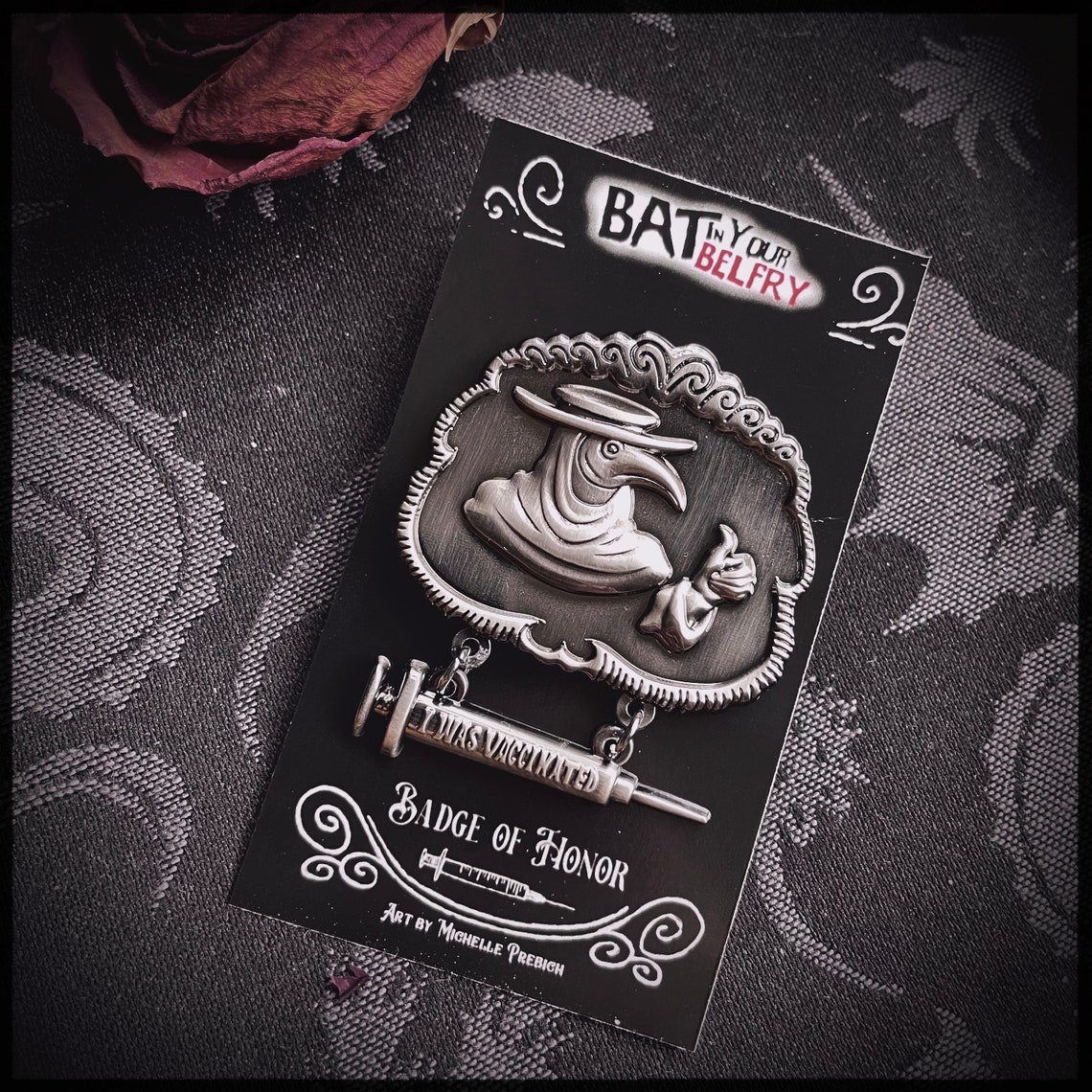 Badge of Honor Plague Doctor Vaccine Enamel Pin - Etsy