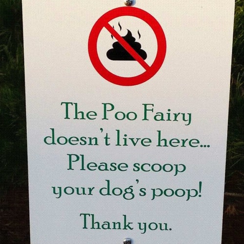 No Dog Poo Fairy Sign - Etsy