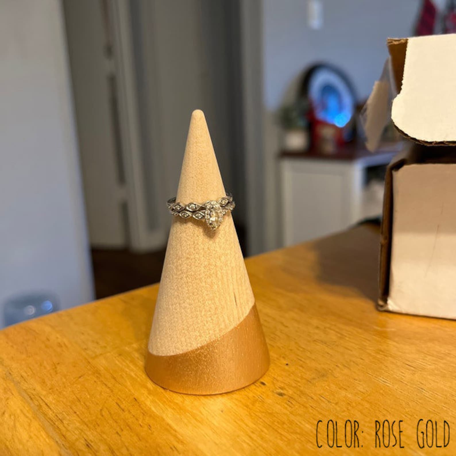 Ring Cone, Wood Ring Cone, Pick Your Color, Unique Ring Storage ...