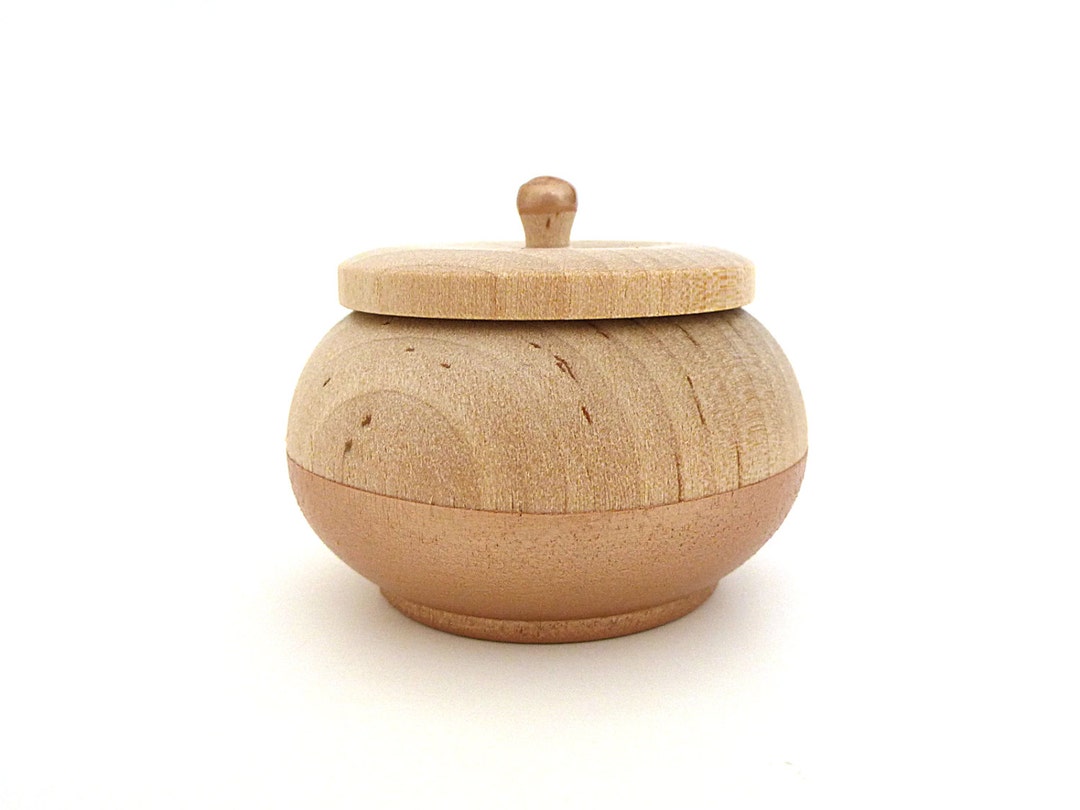 Rose Gold Wooden Jewelry Box, Wood Jewelry Box, Tiny Box, Round Wood ...