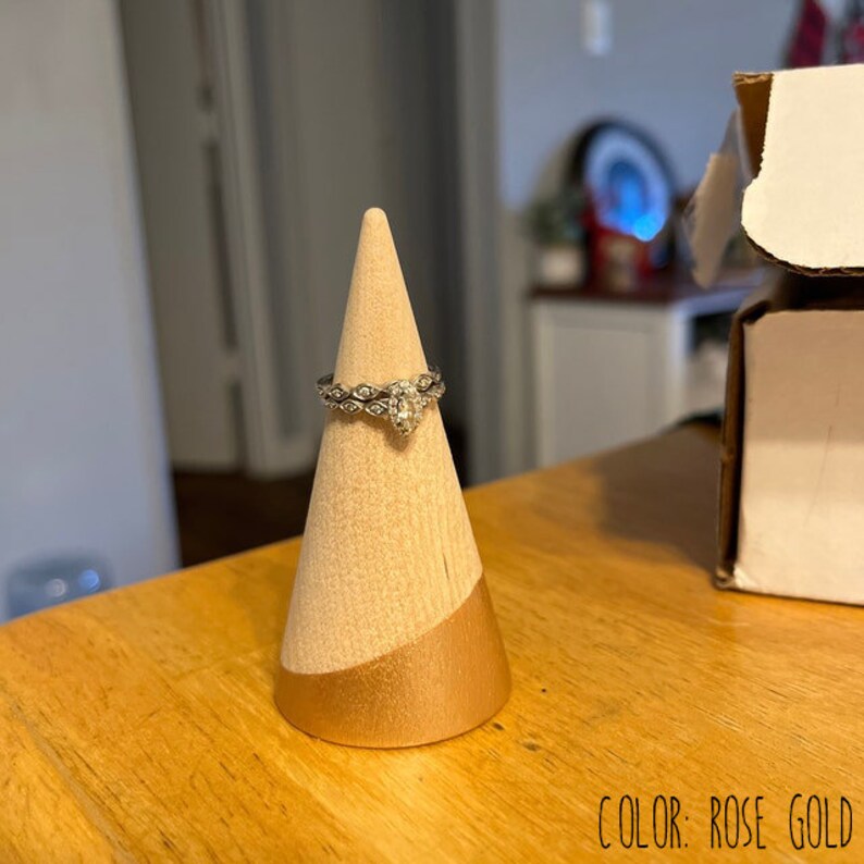 Ring Cone Unique Ring Storage Painted Wood Decor Jewelry | Etsy