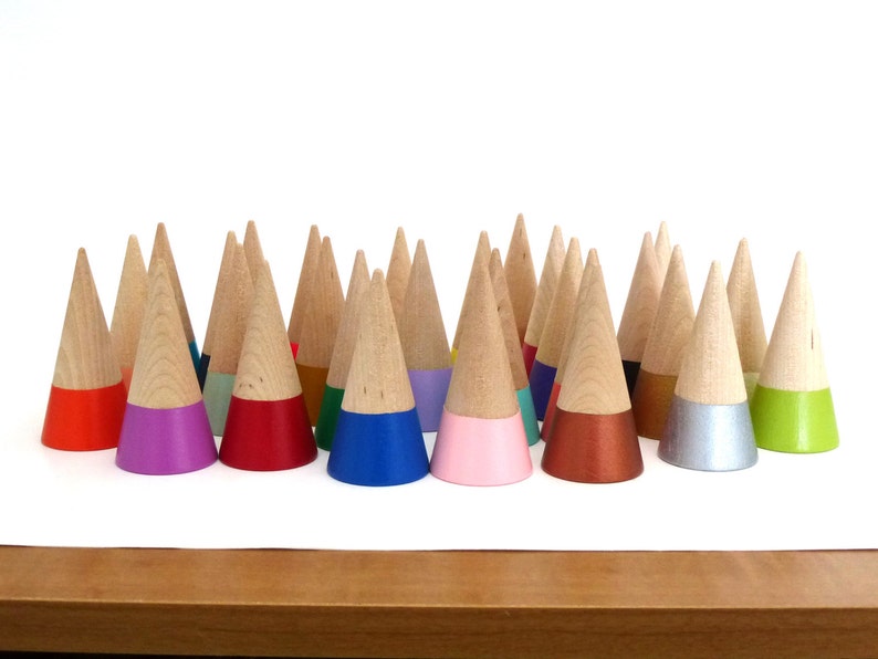 Ring Cone, Wood Ring Cone, Pick Your Color, Unique Ring Storage ...