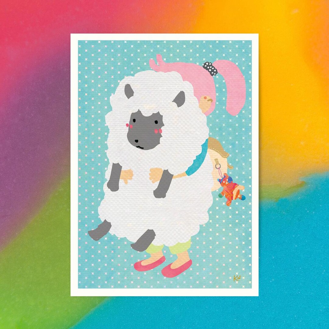 Hug a Fluffy Sheep - Art Print - Etsy