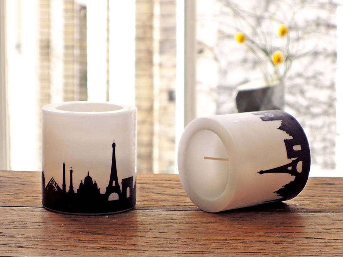 PARIS Candles Skyline in Plum 2 Lampion PARIS Print Paris - Etsy