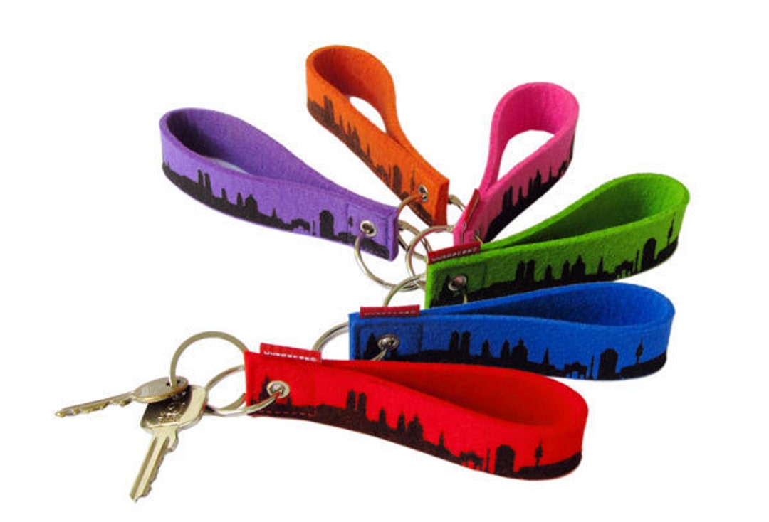 Keychain MUNICH Skyline Print, Keyring Keyfob, Woolfelt in Lovely ...