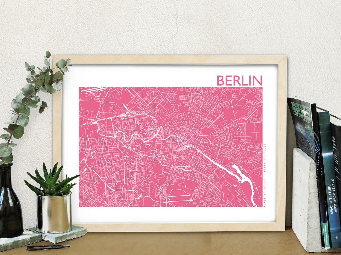 BERLIN City Map Art Custom Print With Coordinates Wall Art - Etsy