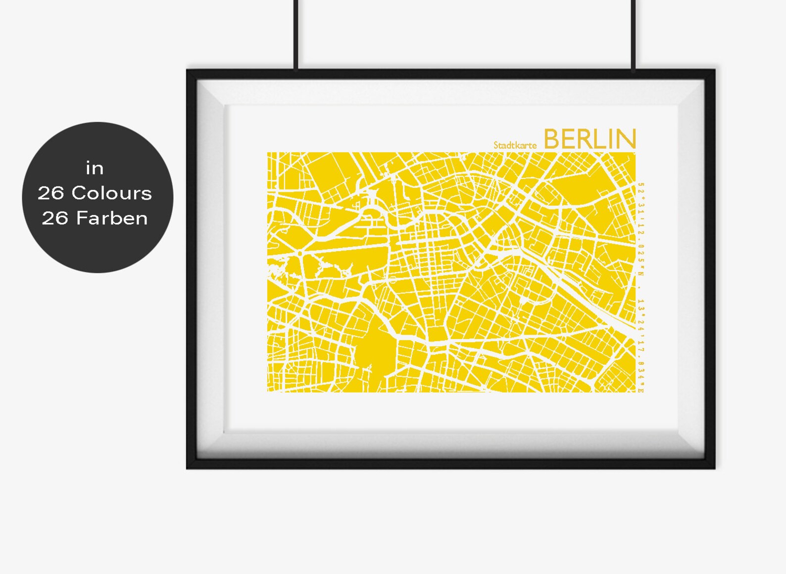 BERLIN City Map Art Custom Print With Coordinates Wall Art - Etsy
