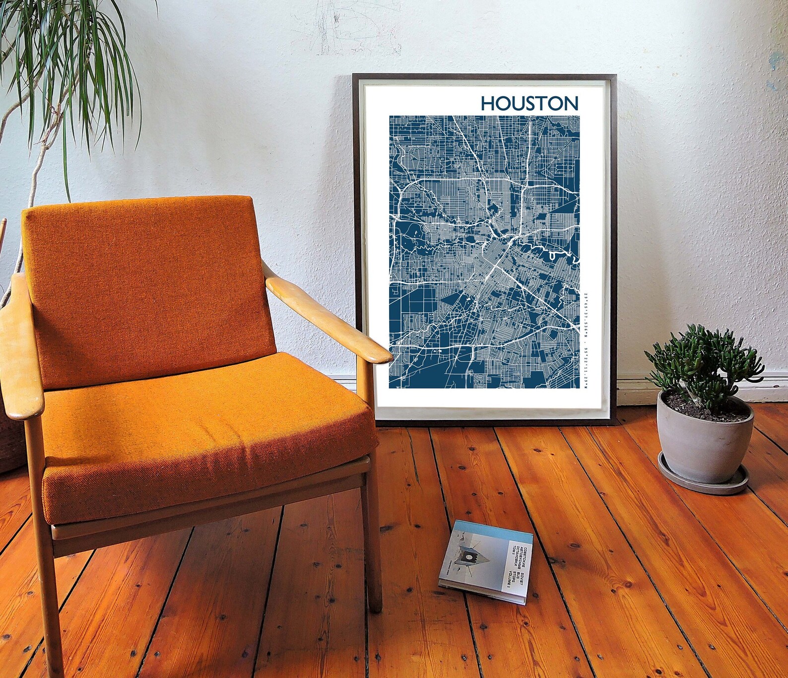 HOUSTON Street-map Print Wall-art Indigo HOUSTON TX Poster - Etsy