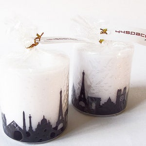 PARIS Candles Skyline in Plum, 2 Lampion PARIS Print, Paris Home Decor ...
