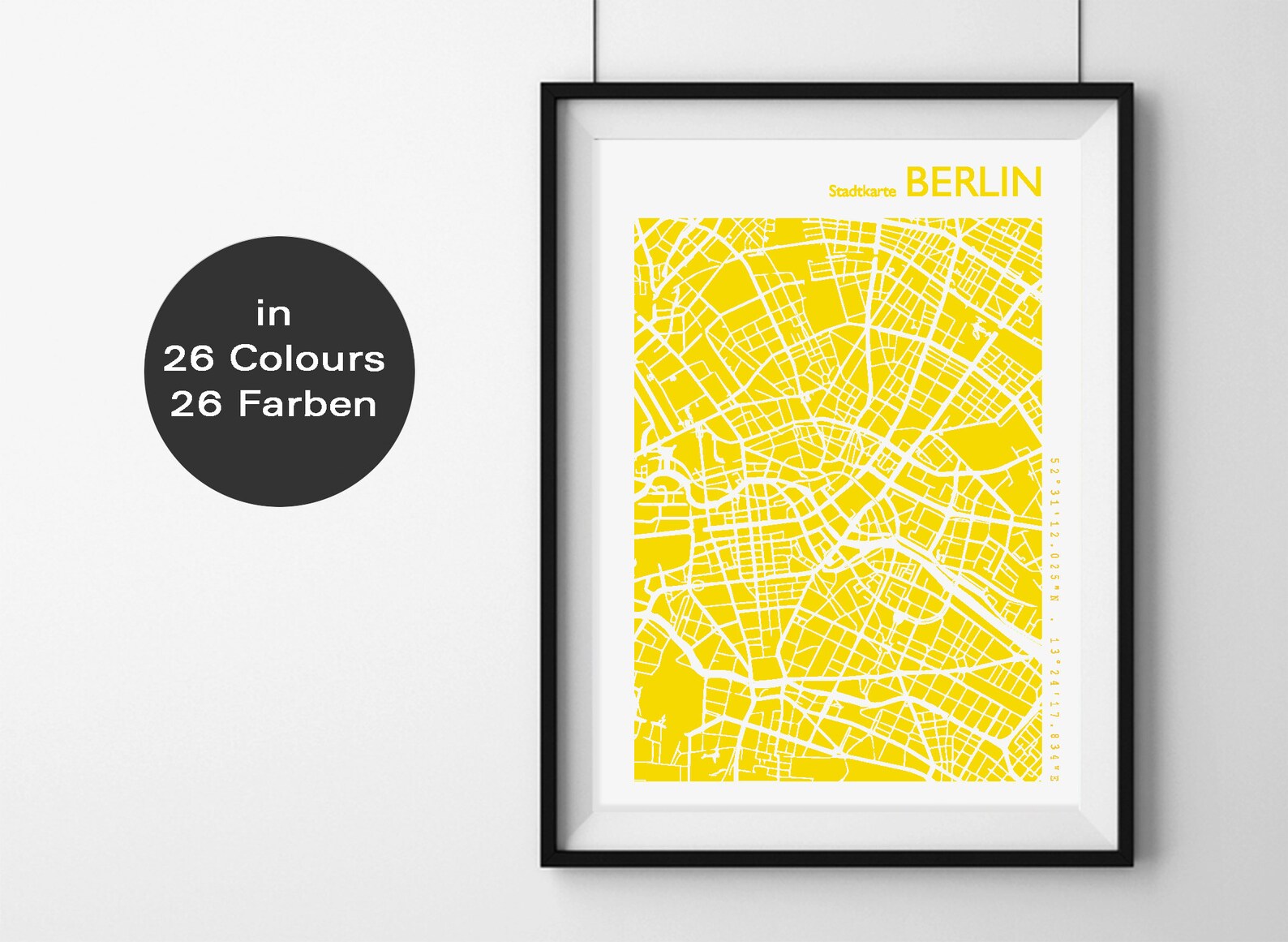 BERLIN City Map Art Custom Print With Coordinates Wall Art - Etsy