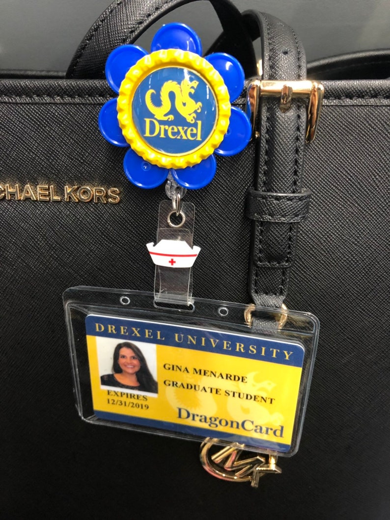 Drexel University Id Badge Holder - Made From Colorful Medication Vial ...