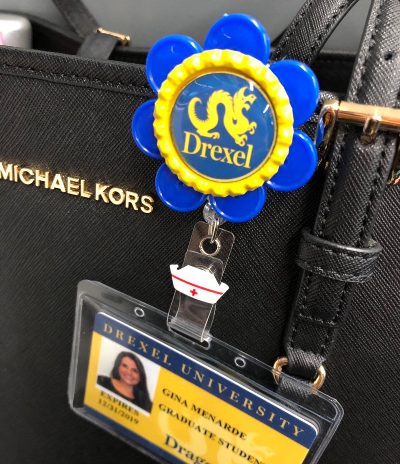 Drexel University Id Badge Holder - Made From Colorful Medication Vial ...
