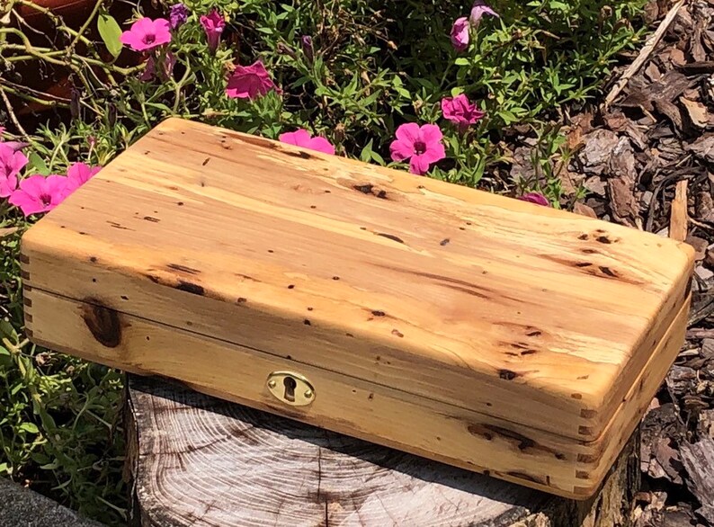 In Stock Rustic Wood Ring Display Case With Lock. Made of - Etsy