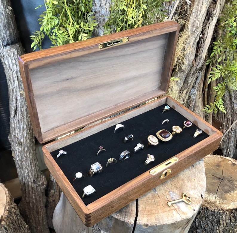 In Stock 36 Ring Display Case With Lock. Made of Solid - Etsy