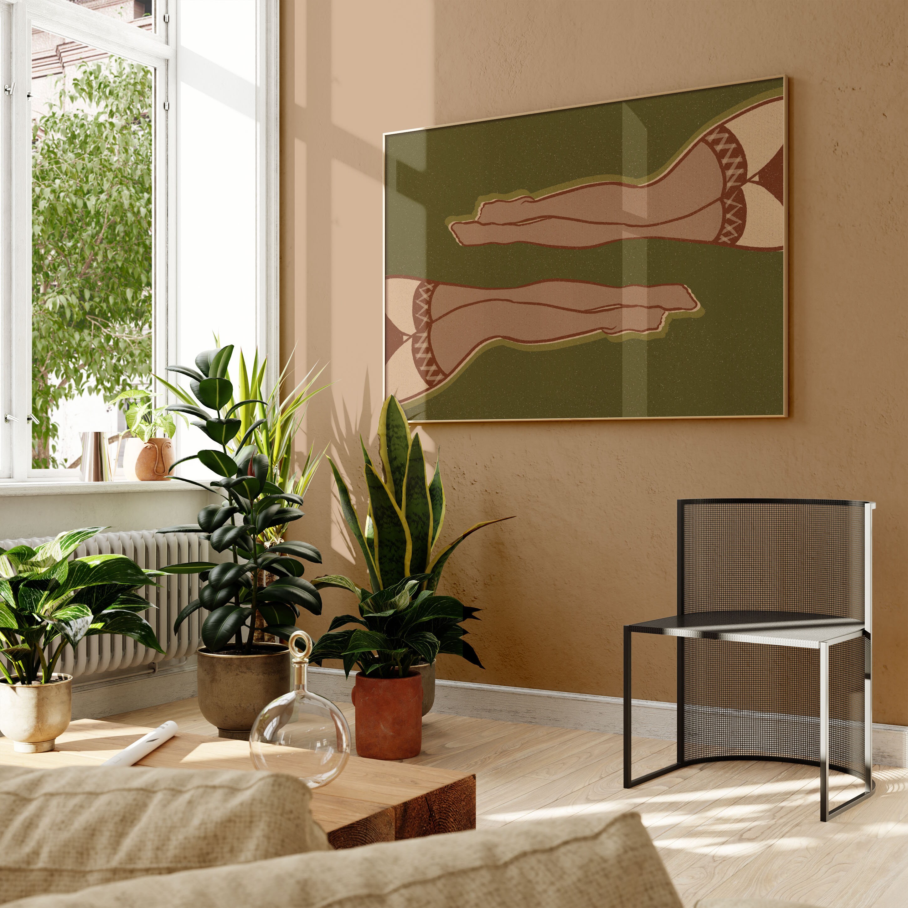 Female Line Drawing | Body Positive Art | Coquette Room Decor | Mid ...