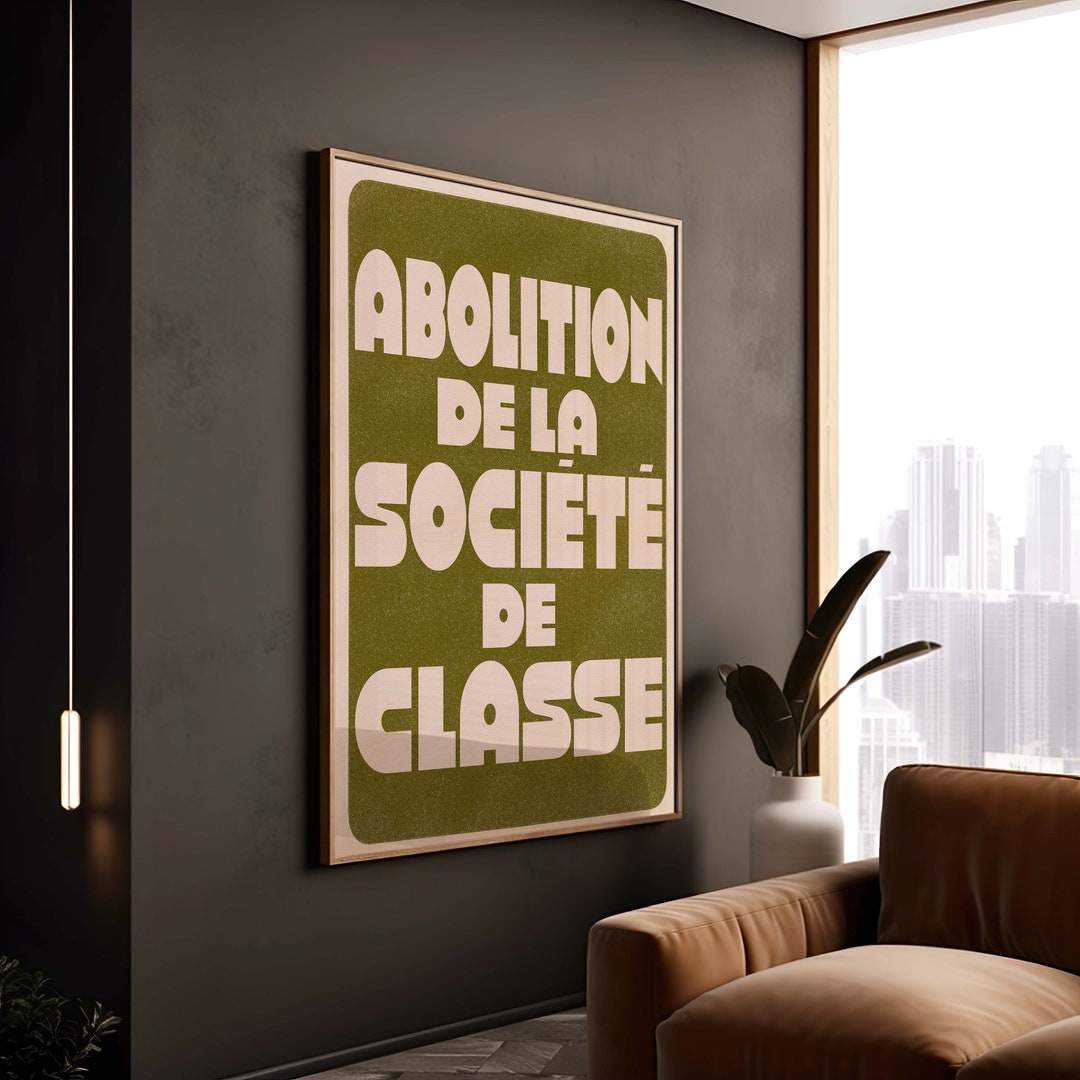 Protest Poster | Abolish Classism | Mid Century Modern Wall Art Large ...