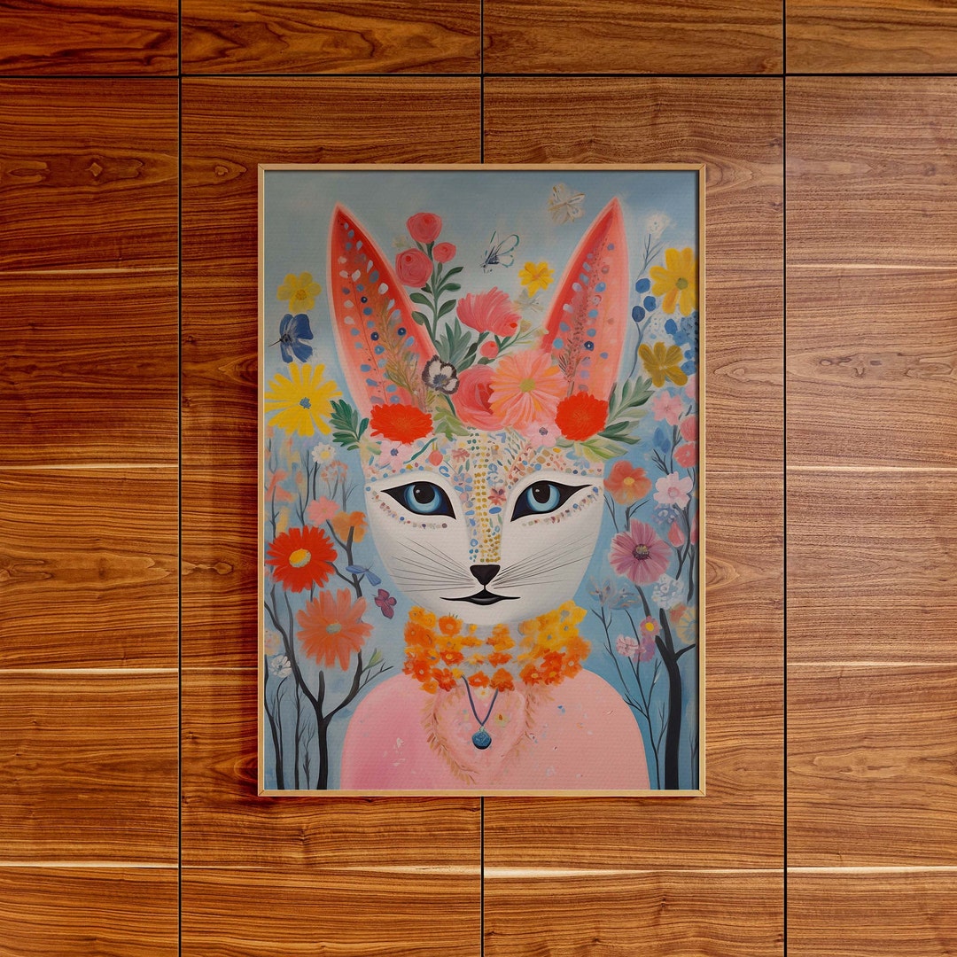 Rabbit Wall Art | Rabbit Lover Gift | Colorful Nursery Wall Art ...