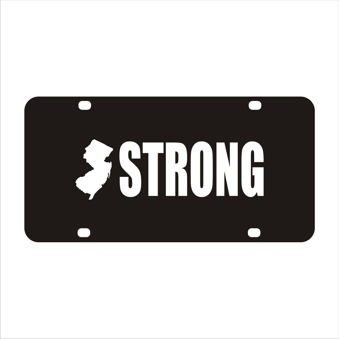 Ryott Designs Jersey Strong License Plate - Etsy